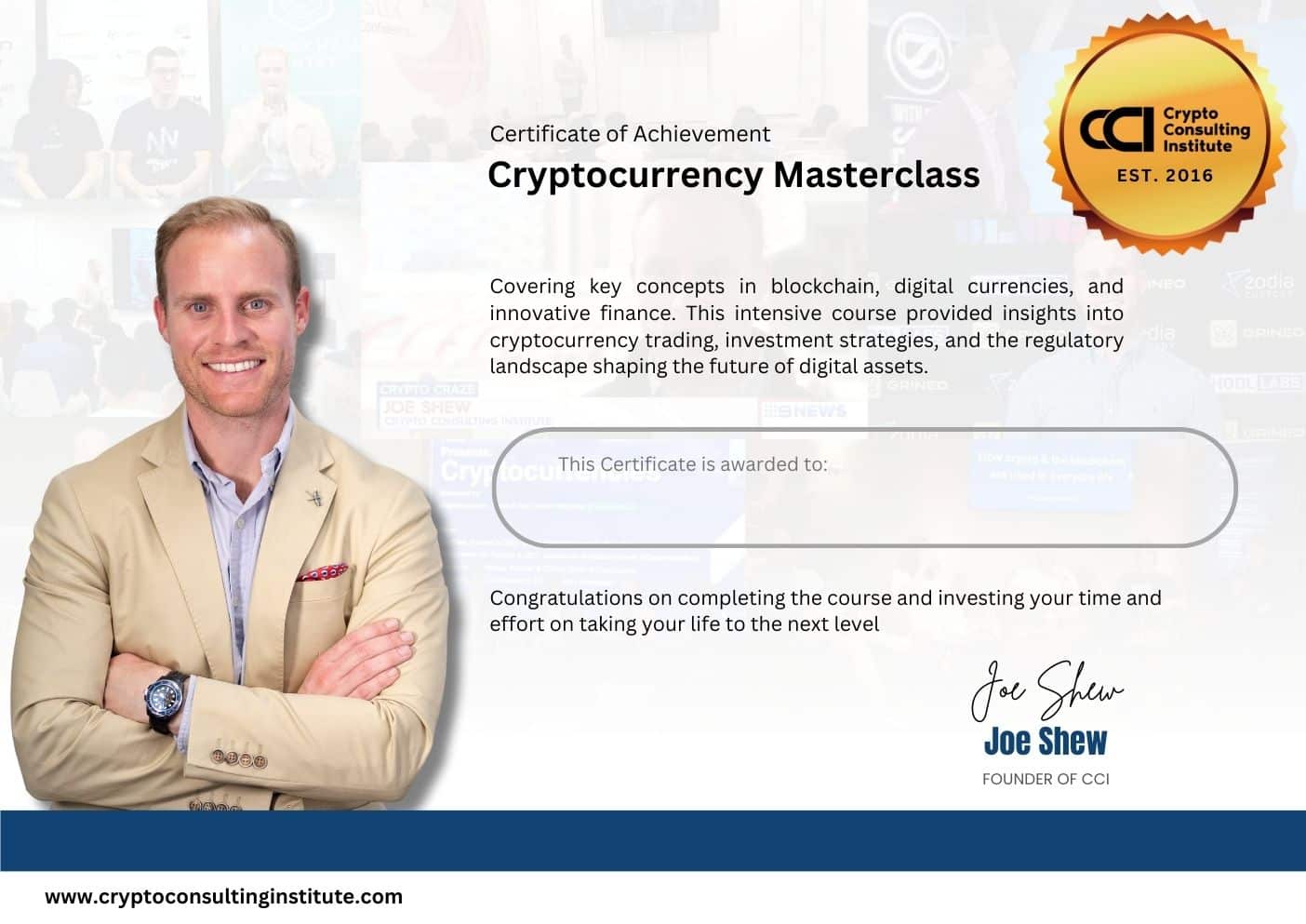VIP Immersion | VIP Crypto Investment Masterclass | Crypto Consulting Institute